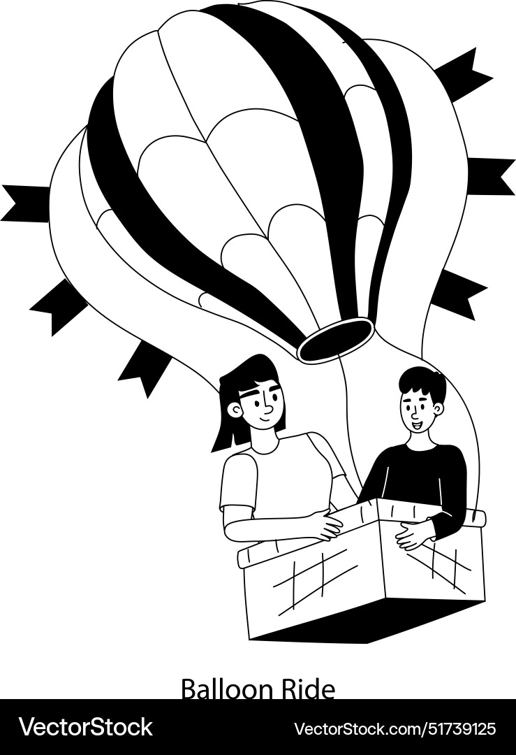 Balloon ride Royalty Free Vector Image - VectorStock