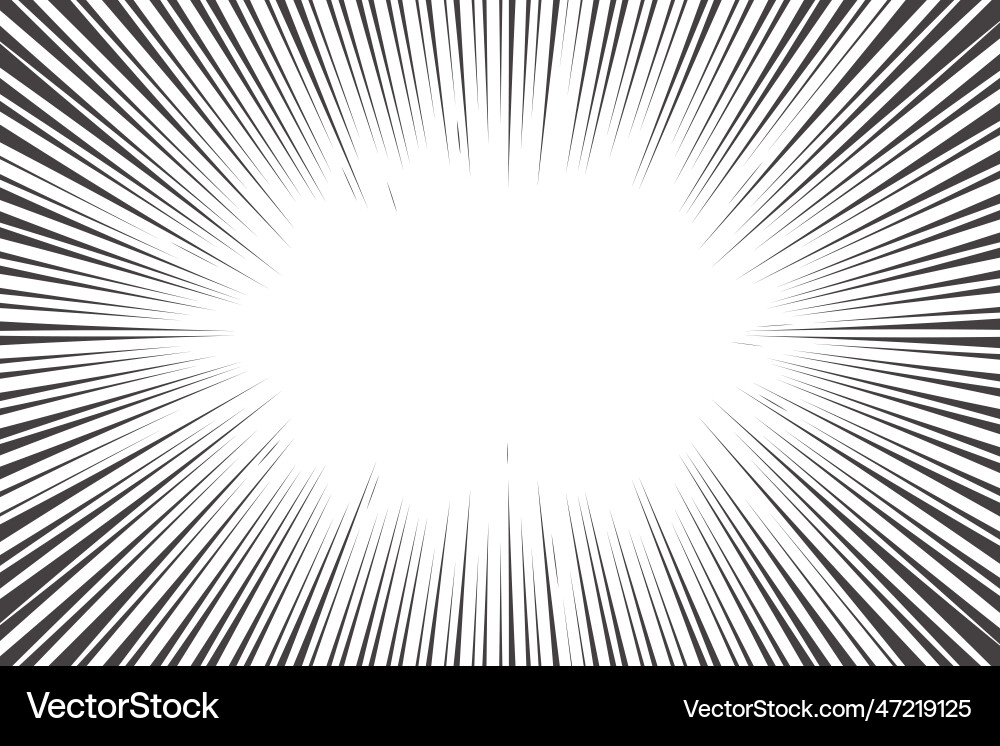 Comic manga radial lines with speed effect Vector Image