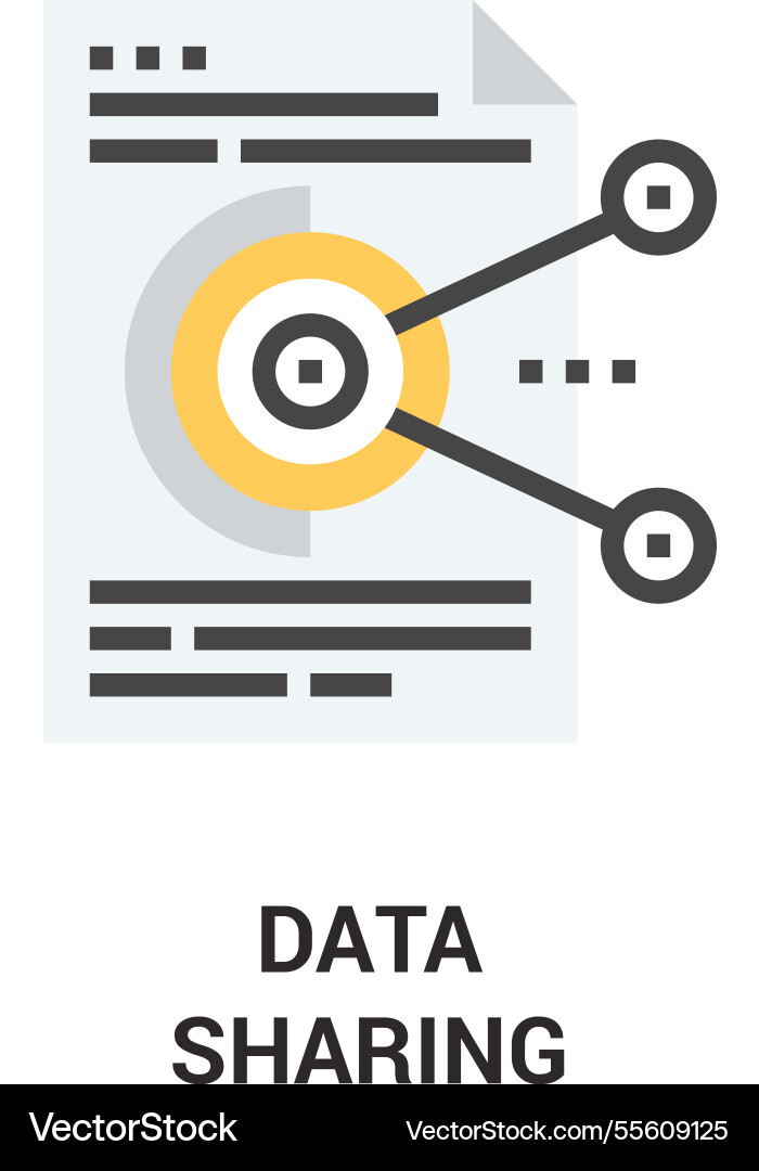 Data sharing flat icon design concept Royalty Free Vector