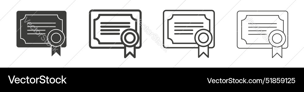 Diploma icon set academic qualification Royalty Free Vector