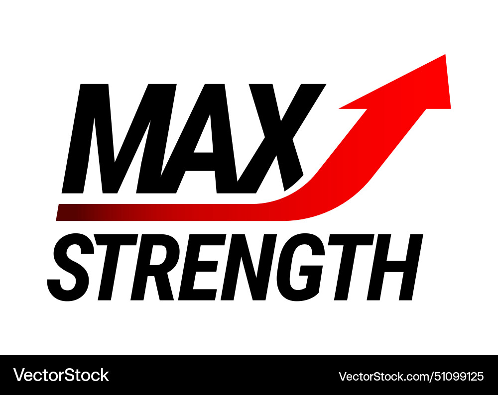 Maximum strength logo icon badge Royalty Free Vector Image