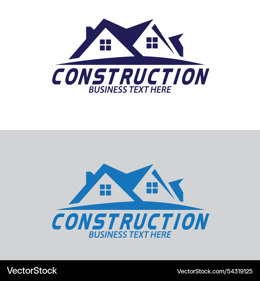Professional construction company home logo Vector Image