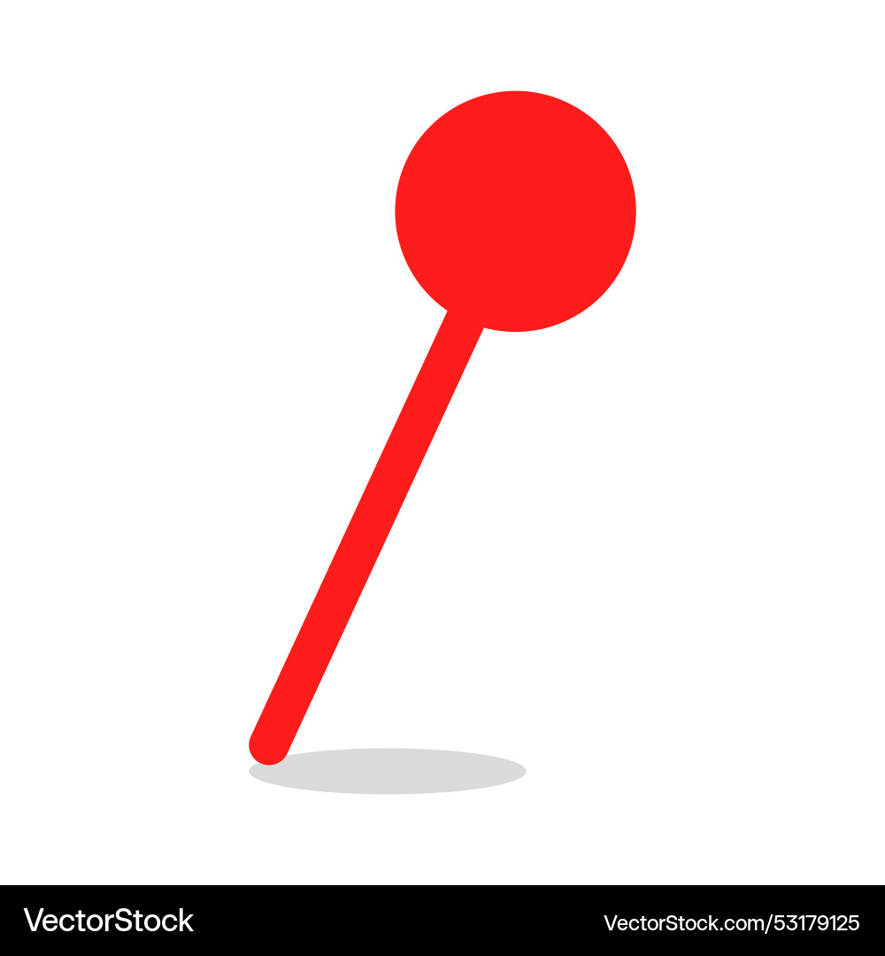 Red pushpin icon simple pin shape bright Vector Image