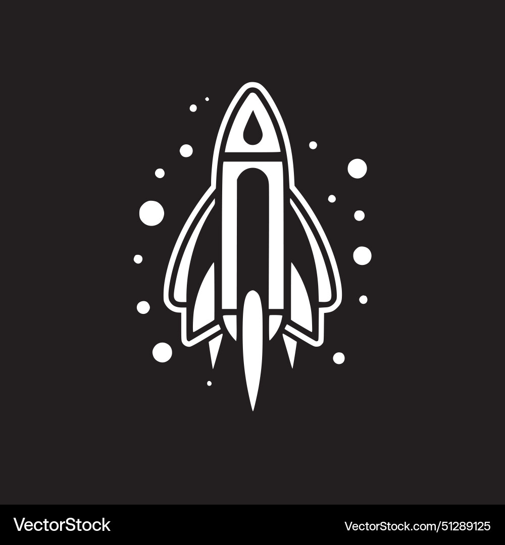 Rocket - minimalist and flat logo Royalty Free Vector Image