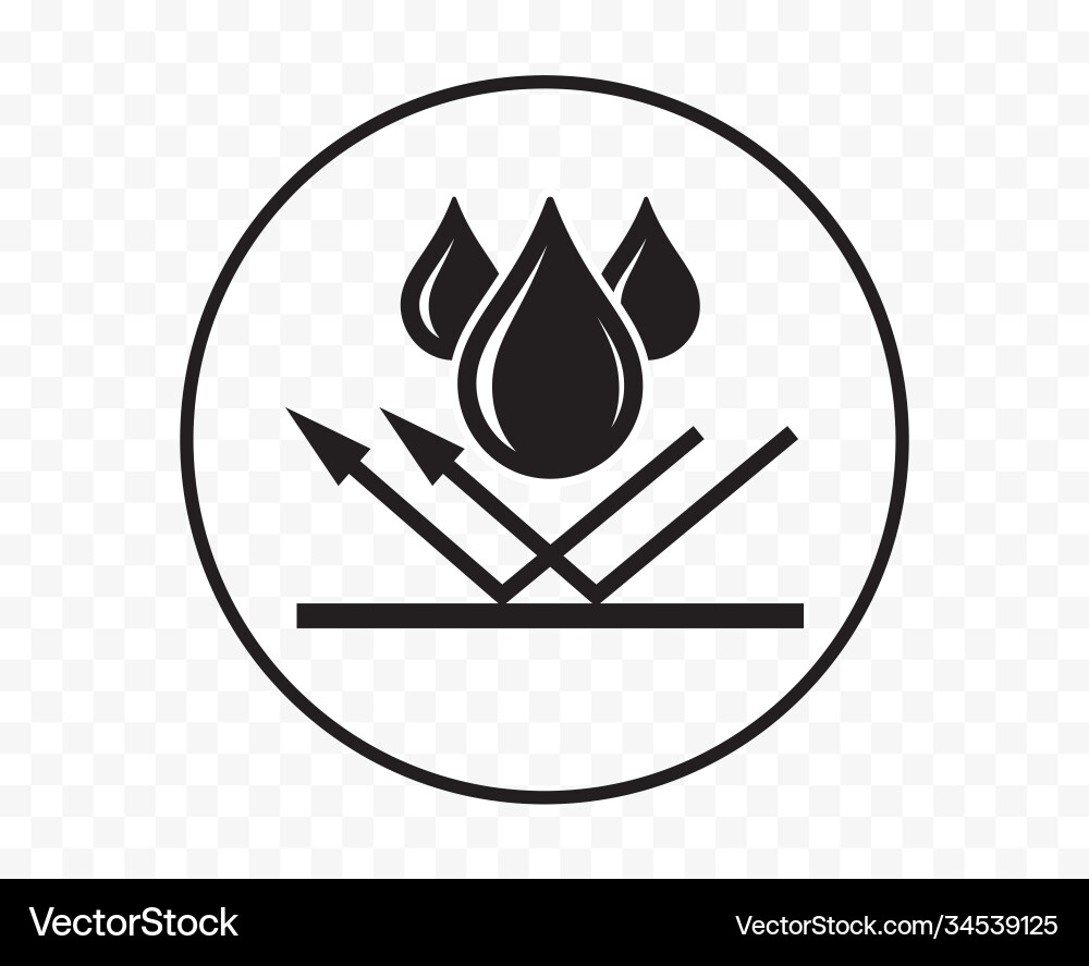 Waterproof icon water resistant logo drop Vector Image