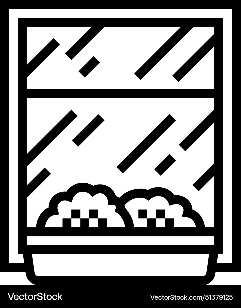 Window boxes urban gardening line icon Royalty Free Vector