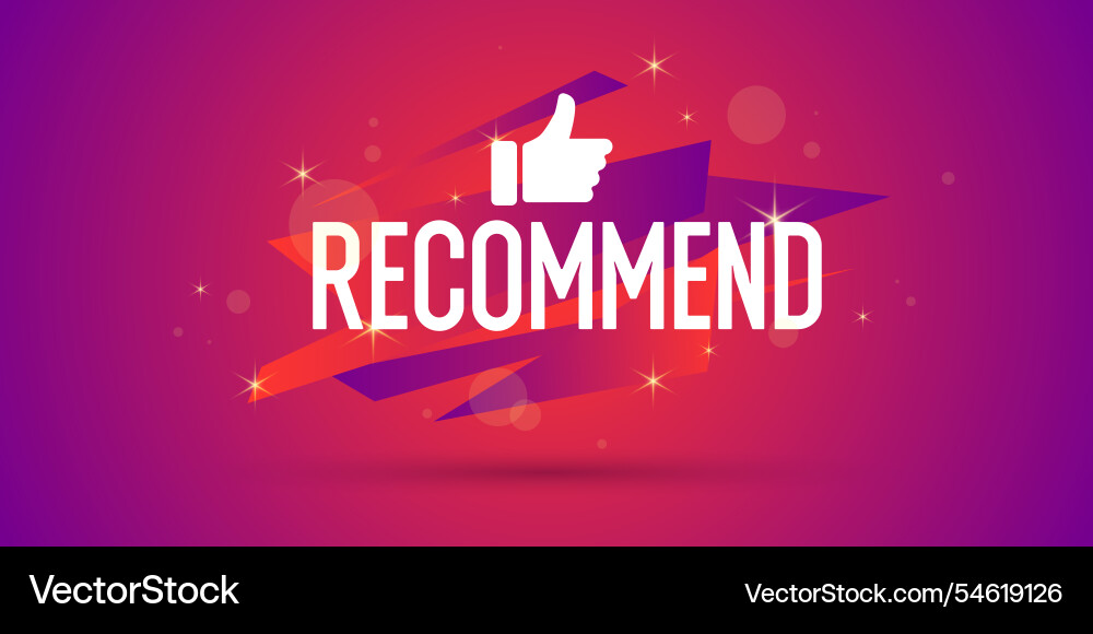 A poster with the inscription recommend Royalty Free Vector