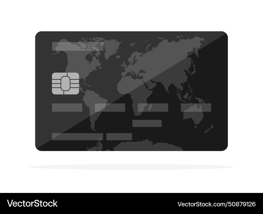 Black credit card with world map image isolated Vector Image