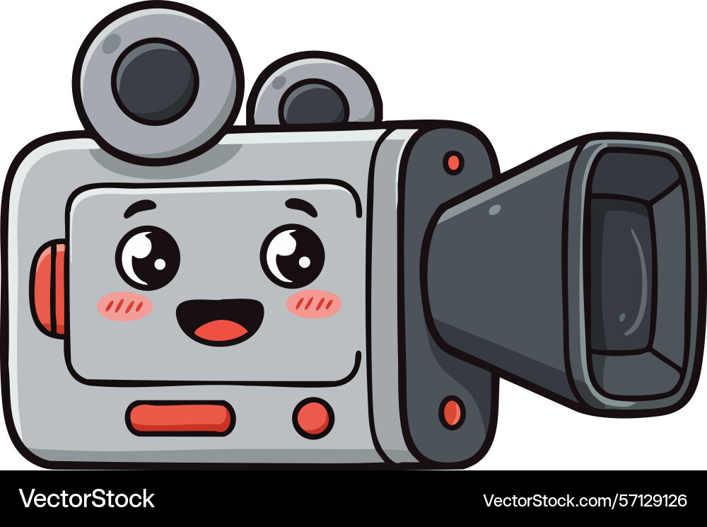 Cute cartoon video camera with happy face Vector Image
