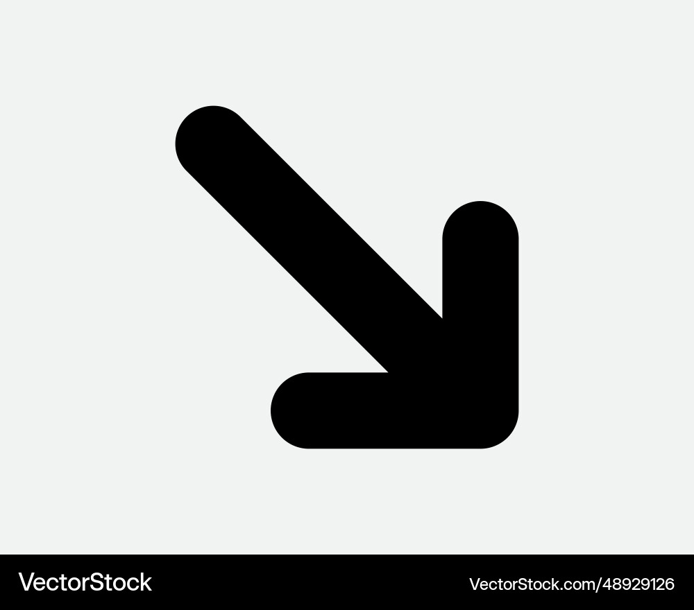 Point arrow bottom right icon pointer lower conner