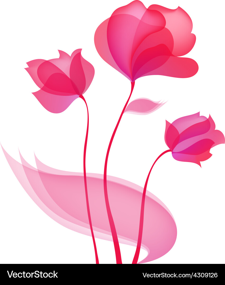 Red flowers Royalty Free Vector Image - VectorStock