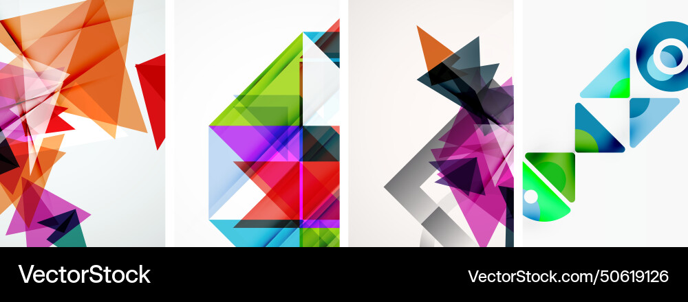 Set Of Abstract Random Triangle Composition Vector Image
