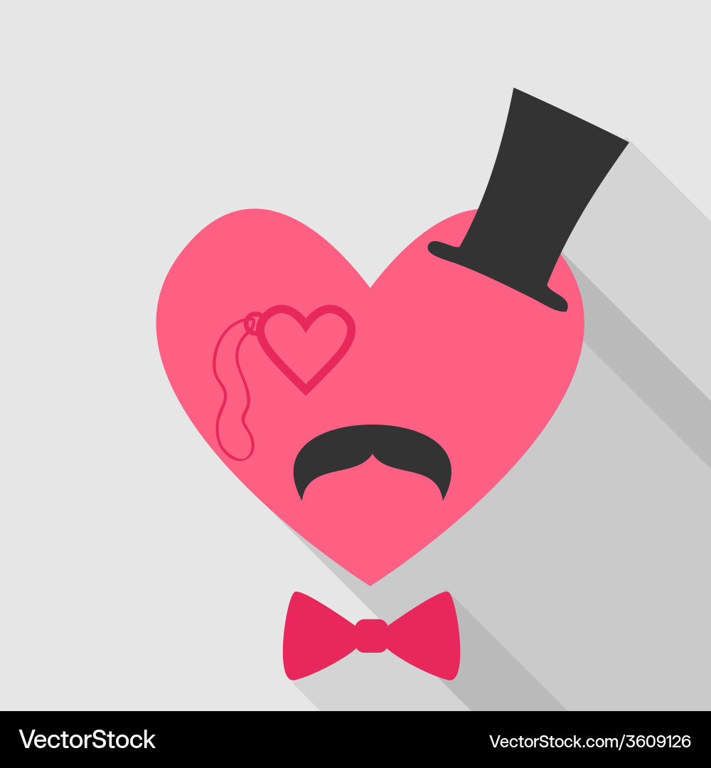 Valentine's Day Heart Face Card Royalty Free Vector Image