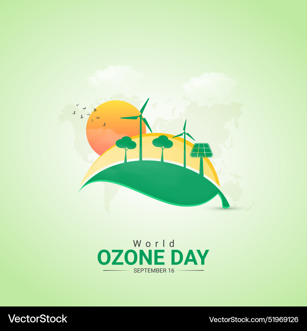 World ozone day creative ads design protection Vector Image
