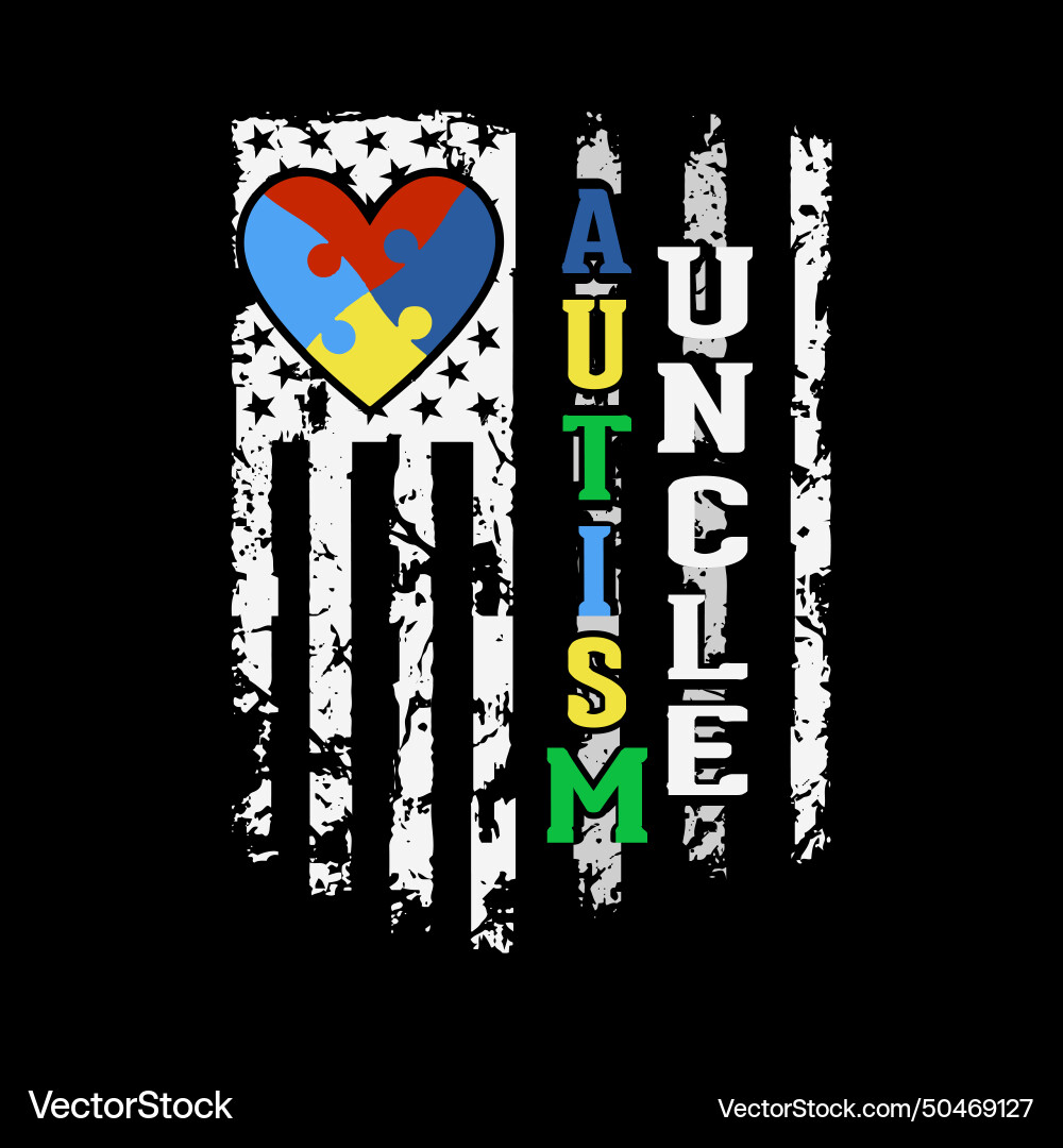 Autism uncle american flag Royalty Free Vector Image