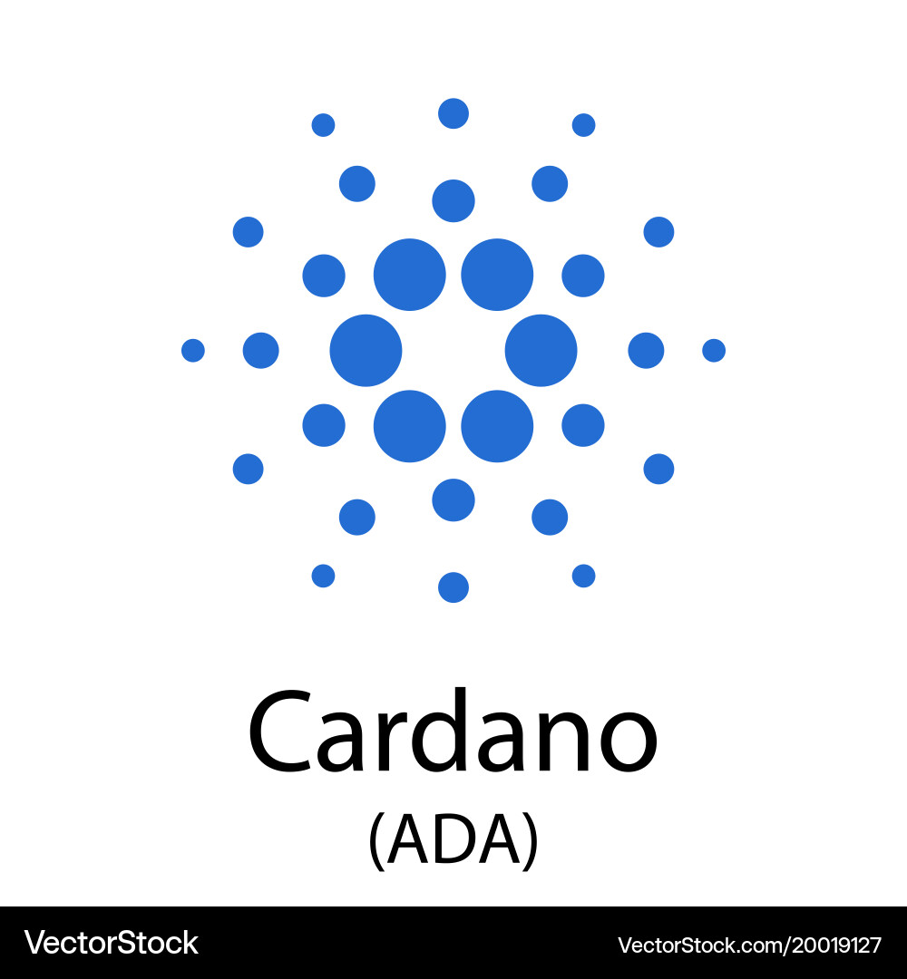 Cardano cryptocurrency symbol Royalty Free Vector Image
