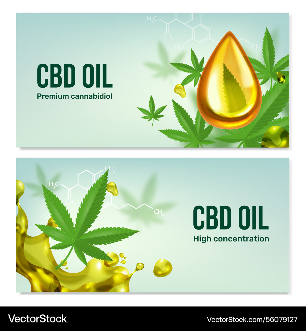 Cbd banners horizontal set Royalty Free Vector Image