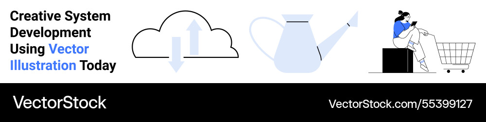 Cloud computing growth strategies and online Vector Image