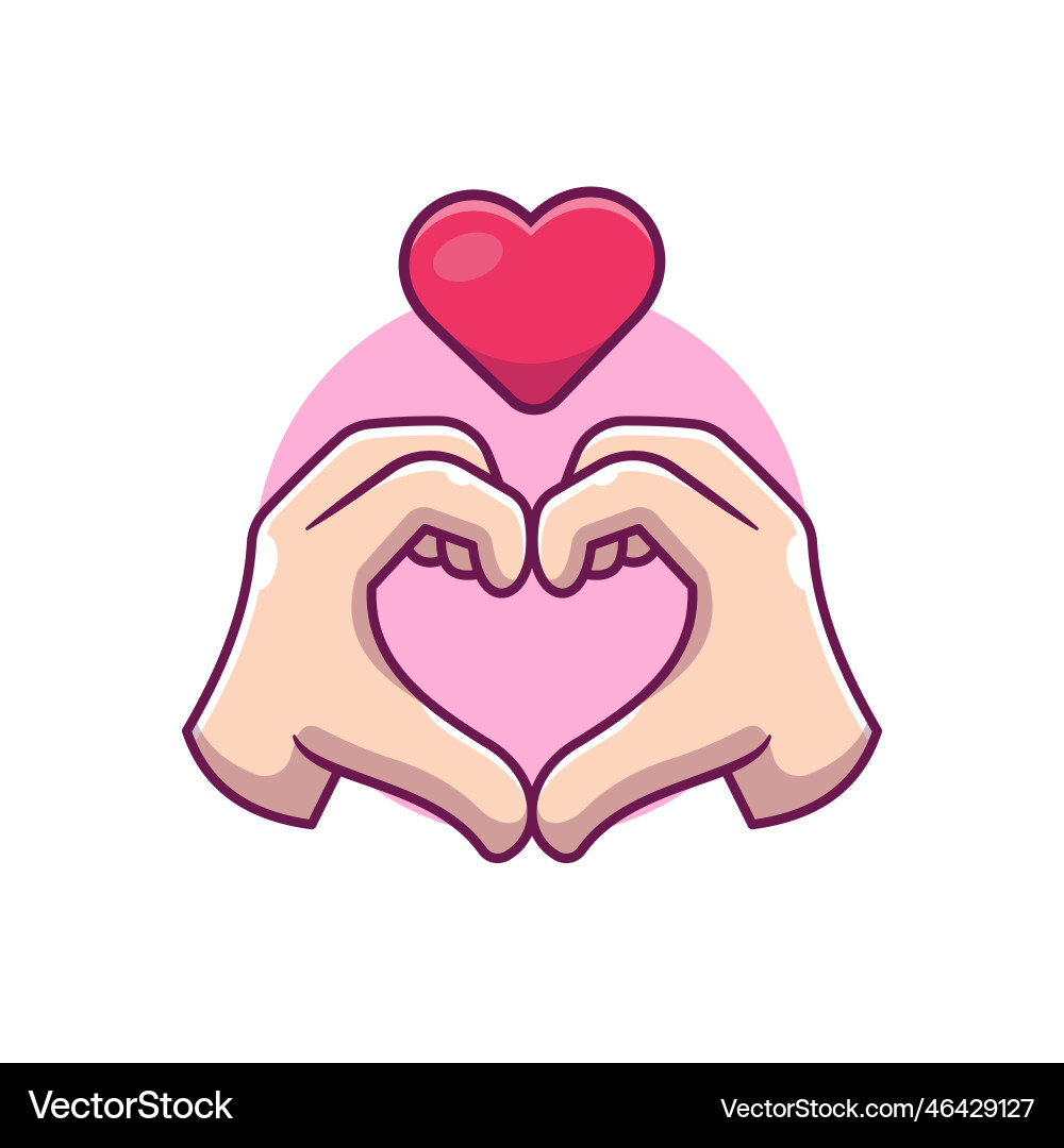 Hand sign love cartoon Royalty Free Vector Image