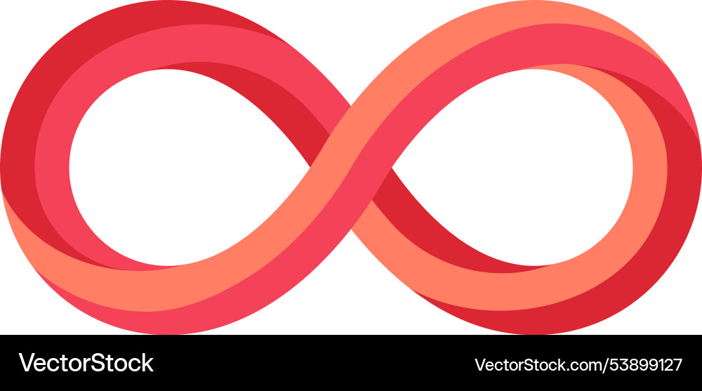 Infinity loop logo red geometric figure symbol Vector Image