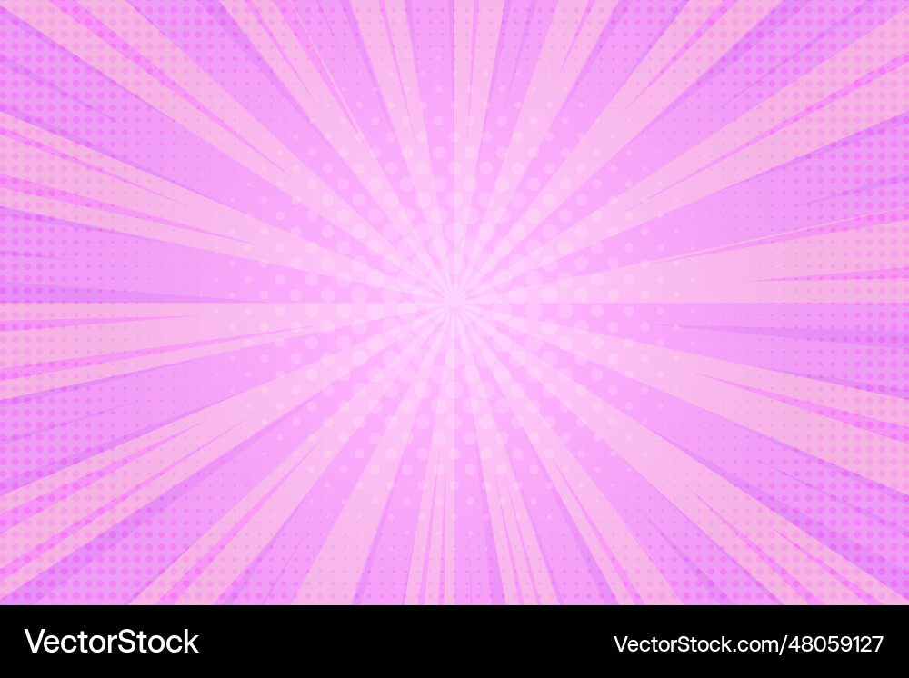 Pink comic background cartoon pop art burst rays Vector Image
