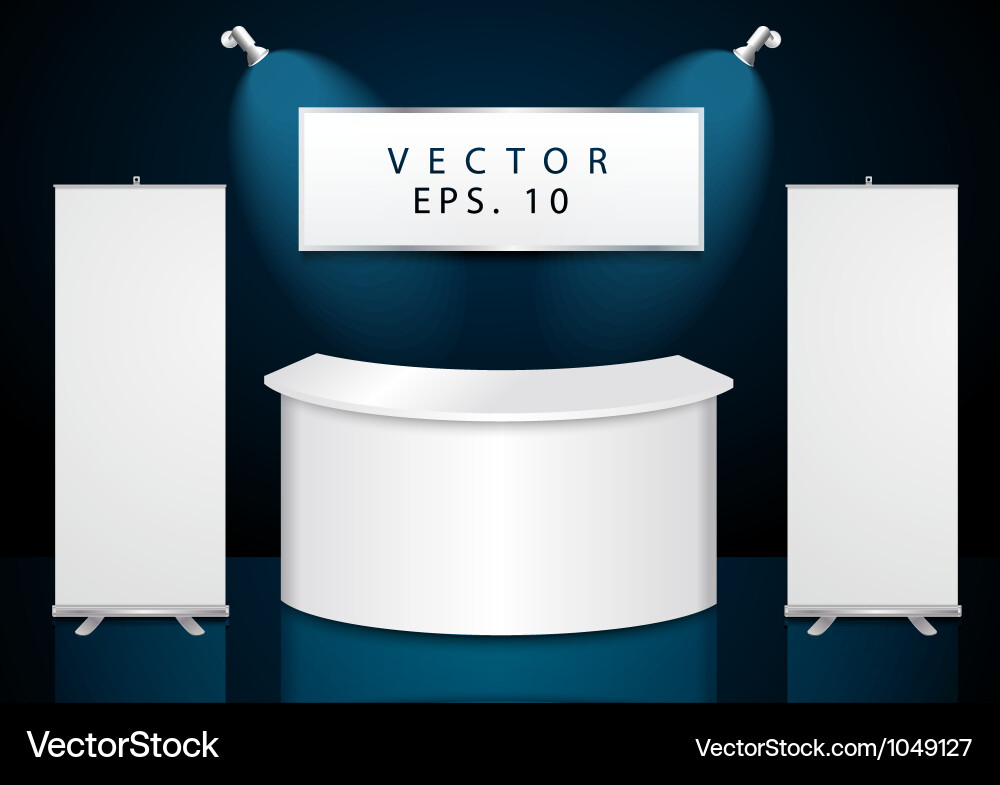 Reception exhibition counter Royalty Free Vector Image