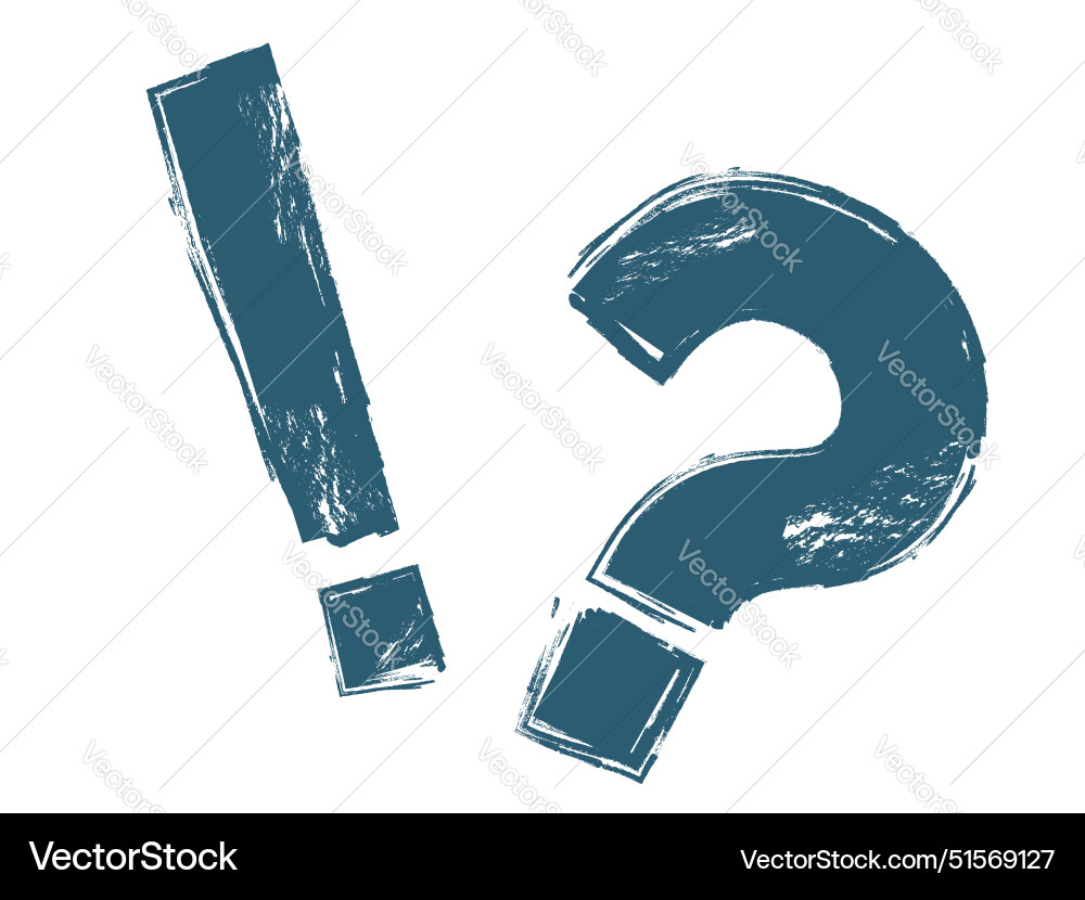 Roughness question mark exclamation mark Vector Image