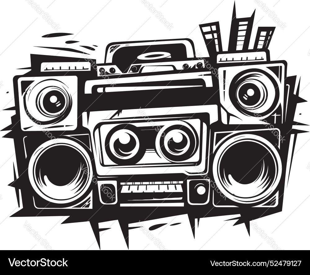 Sonic symphony mascot logo beatbox bliss black Vector Image