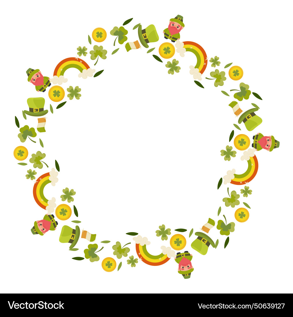 St patricks day frame border with leprechaun Vector Image