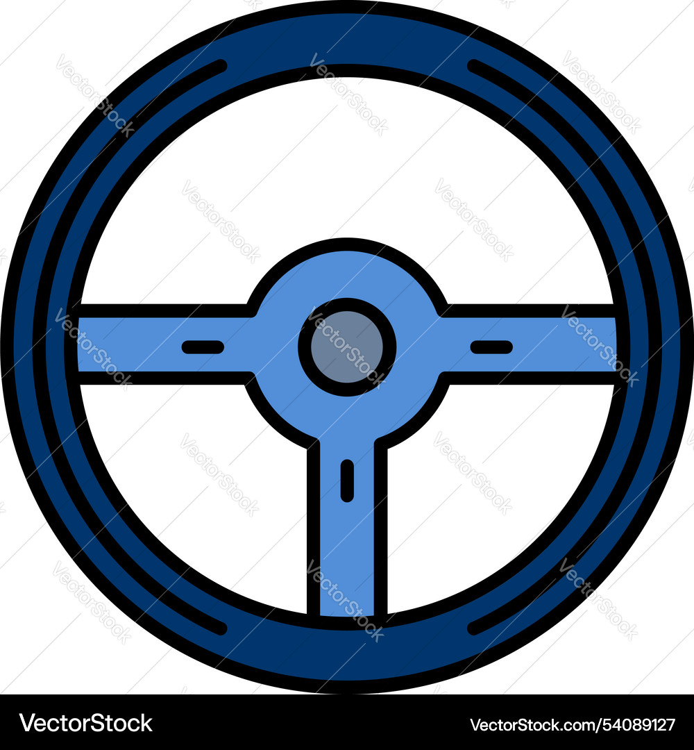 Steering wheel line filled icon design Royalty Free Vector