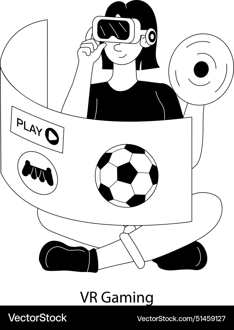 Vr gaming Royalty Free Vector Image - VectorStock