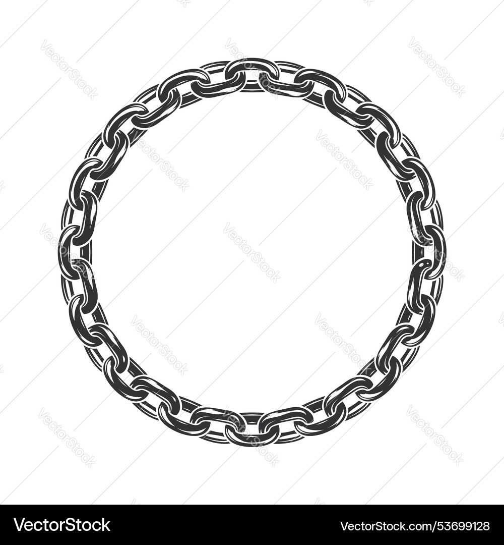 Chain circle monochrome isolated Royalty Free Vector Image
