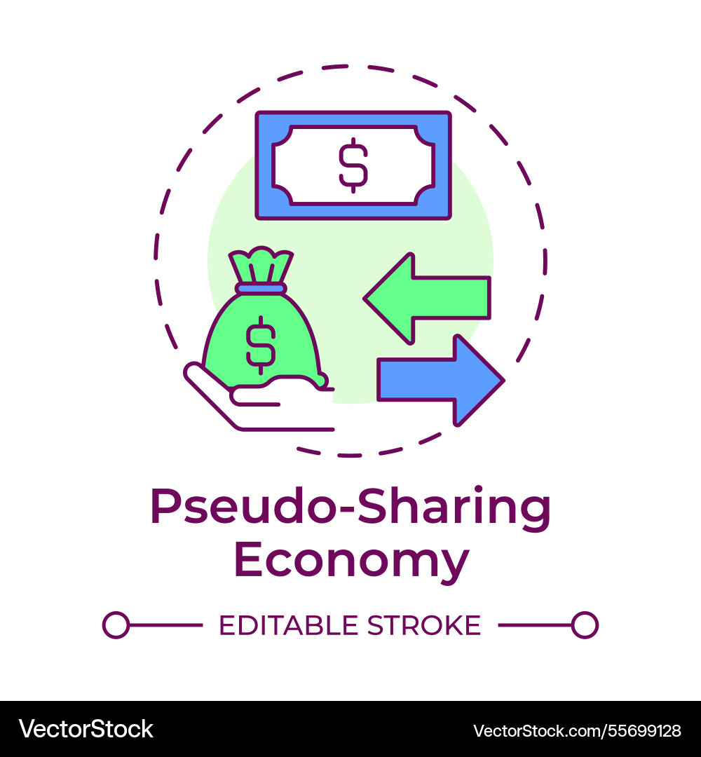 Pseudo sharing economy multi color concept icon Vector Image