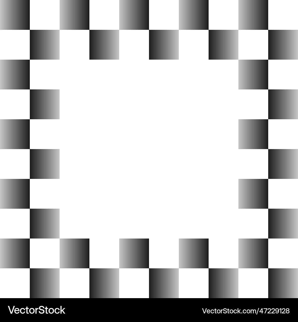 Retro checkers frame geometric art print Vector Image