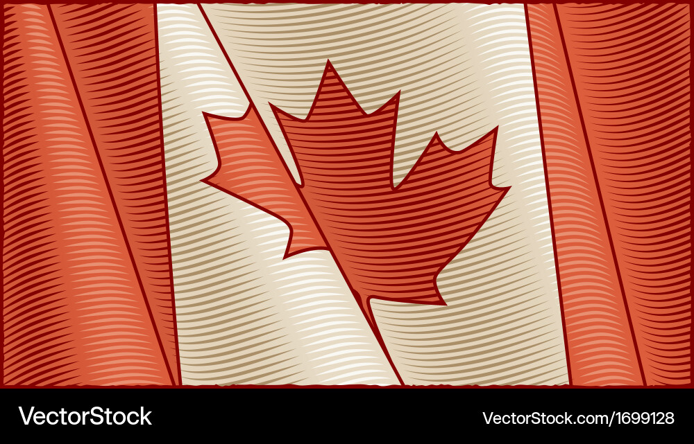 Vintage Canadian Maple Leaf Flag Royalty Free Vector Image