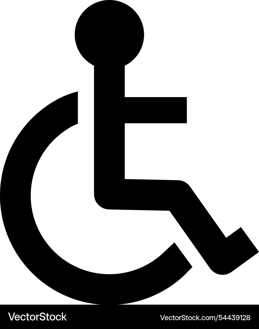 Wheelchair symbol - icon Royalty Free Vector Image