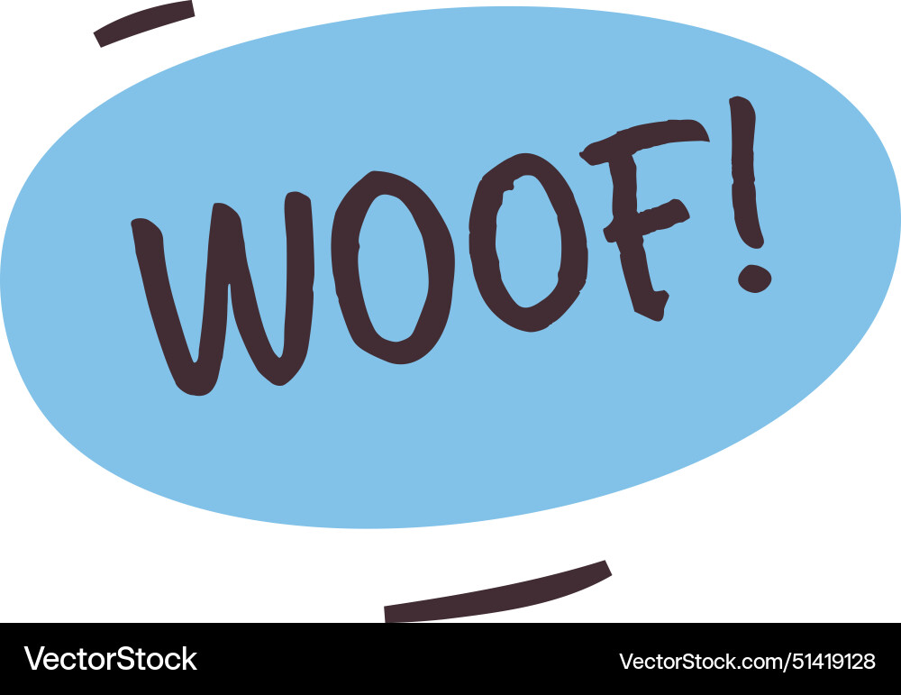 Woof lettering badge Royalty Free Vector Image