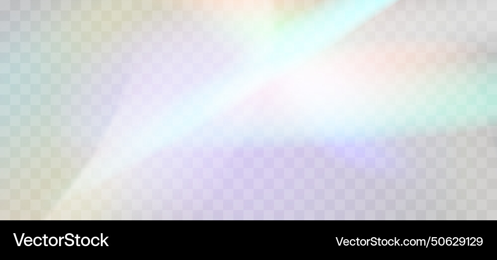 Blurred rainbow refraction overlay effect light Vector Image