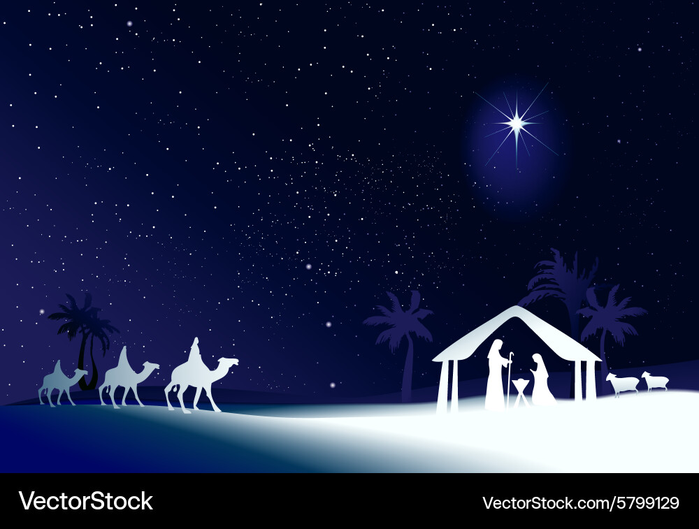 Christmas scene Royalty Free Vector Image - VectorStock
