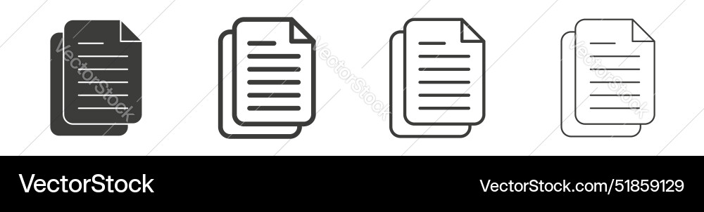 Document and agreement icon set contract copy Vector Image