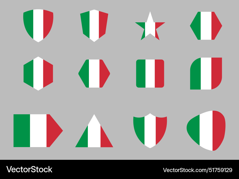Flag of italy set Royalty Free Vector Image - VectorStock