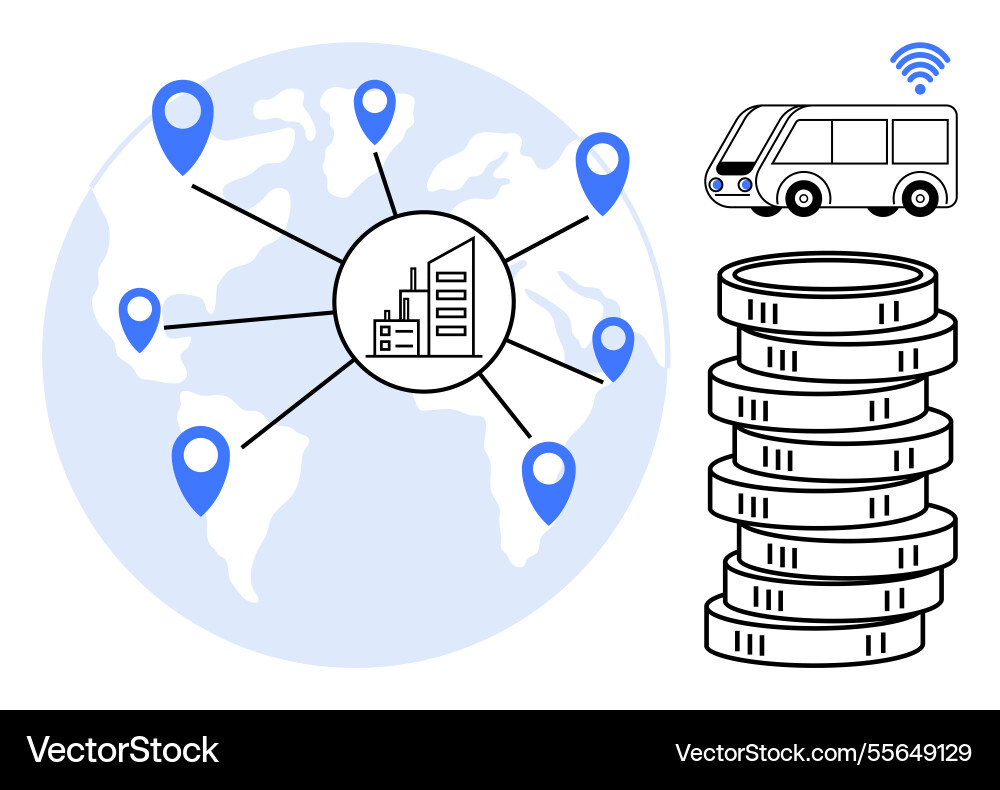 Global logistics network with financial growth Vector Image