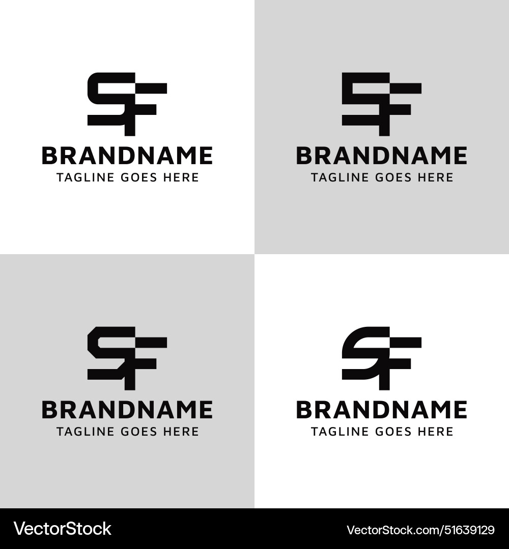 Letters sf monogram logo set suitable for any Vector Image