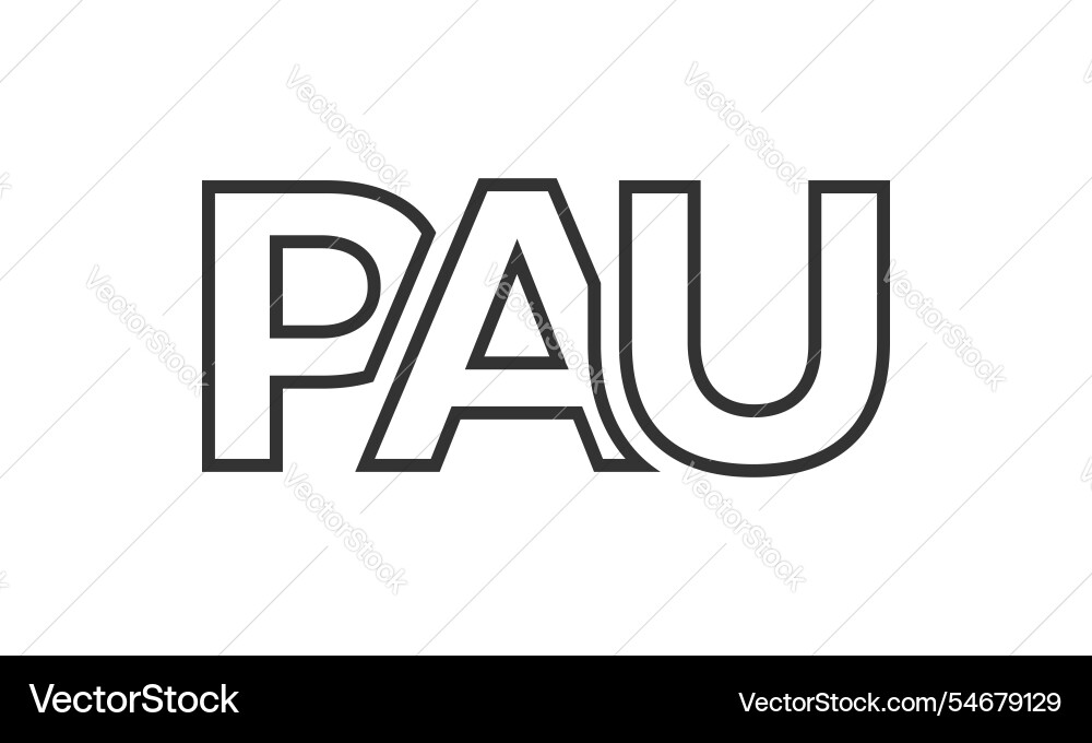 Pau logo design template with strong and modern Vector Image