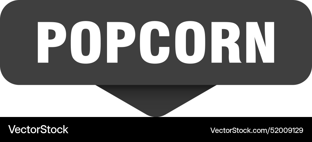 Popcorn sticker sign on transparent Royalty Free Vector