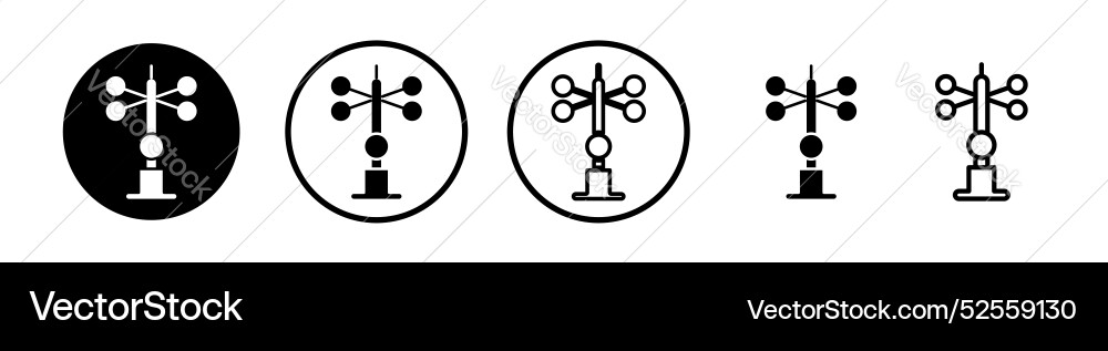 Anemometer Icon Set On White Background Royalty Free Vector