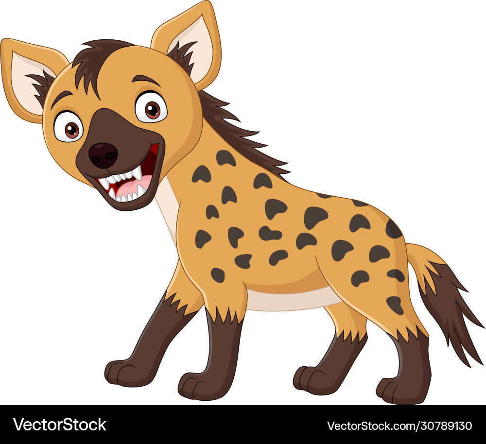 Cartoon funny hyena isolated on white background Vector Image