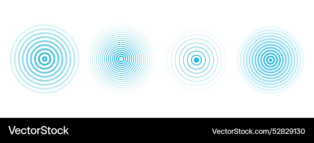 Concentric ripple circles set seismic earthquake Vector Image