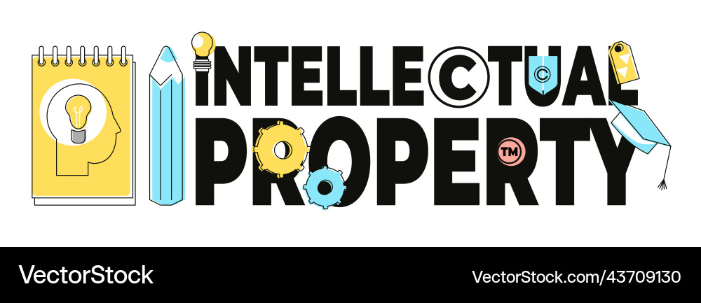 Intellectual property text composition Royalty Free Vector