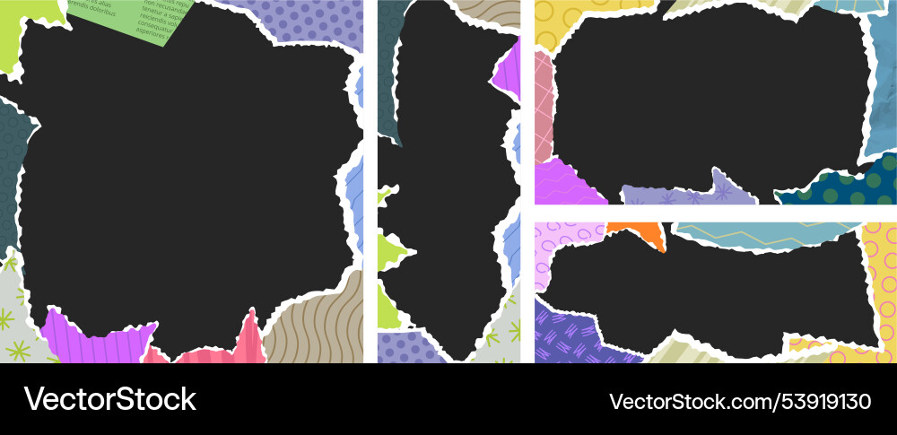 Ripped paper banner frames scrapbooking photo Vector Image